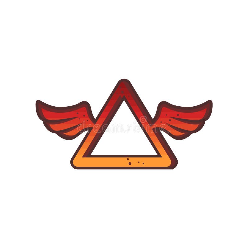 Triangle Red Wing Theme Logo Sign Icon Stock Illustration ...