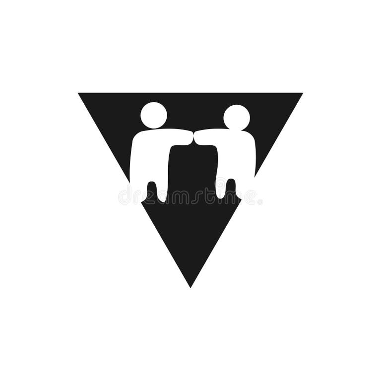Triangle Relationship Commitment Teamwork Together Black Logo Stock Vector - Illustration of ...
