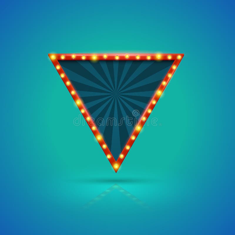 Abstract Retro Light Banner with Light Bulbs on the Contour. Stock ...