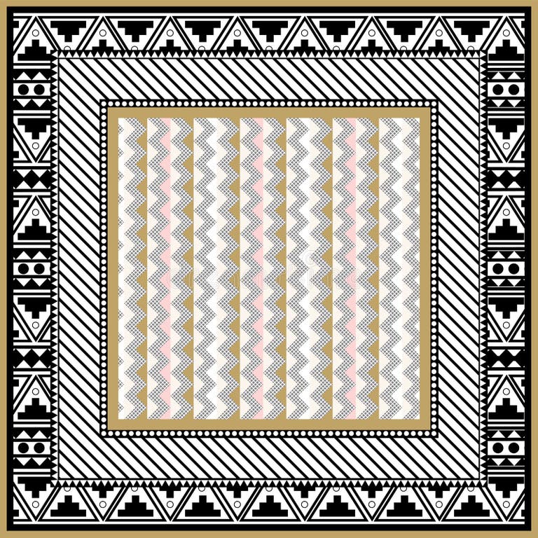 Triangle Retro Pattern for Scarf Design Stock Illustration ...