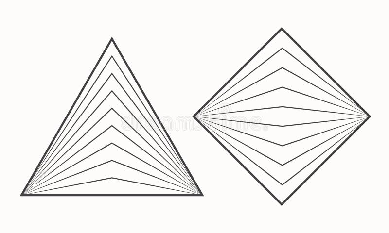 Triangle and Rhombus with Lines Inside. Art Lines Design Illustration ...