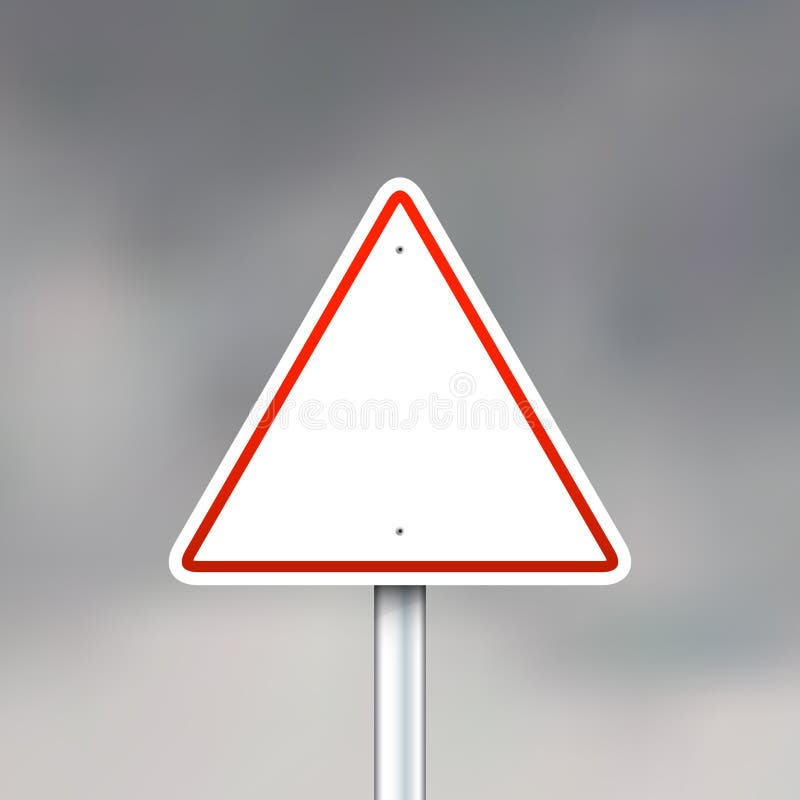 Empty triangle road sign stock vector. Illustration of notice - 102339729