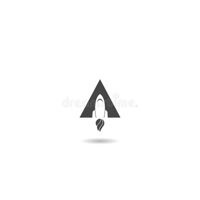 Triangle Rocket Logo Icon with Shadow Stock Vector - Illustration of ...