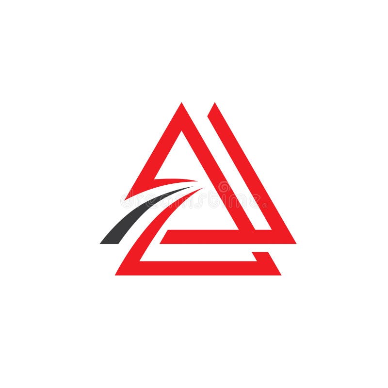Logo rouge de triangle illustration stock. Illustration du ...