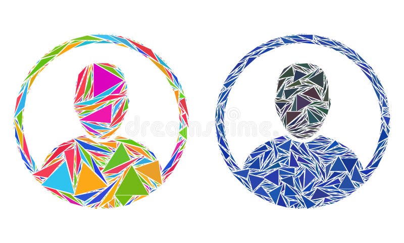 Triangle Rounded User Portrait Collage Icons Stock Vector ...