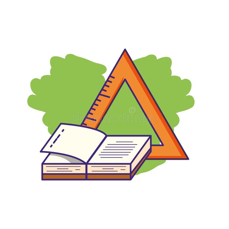 Triangle Rule with Textbook Supply Stock Illustration - Illustration of ...
