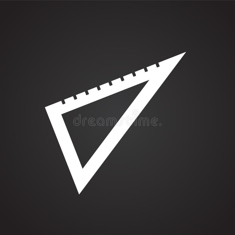 Triangle Ruler on Black Background Stock Vector - Illustration of ...