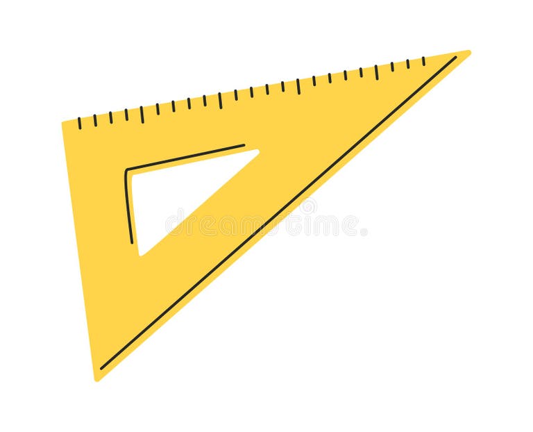 Triangle Ruler Hand-drawn Drafting Tool Stock Vector - Illustration of ...