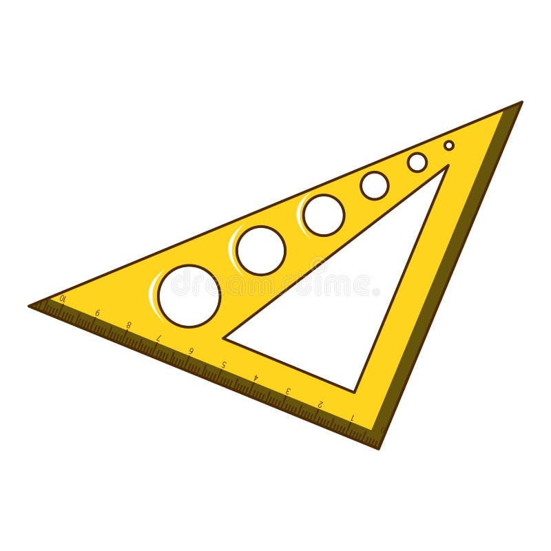 Triangle Ruler Icon, Cartoon Style Stock Vector - Illustration of ...