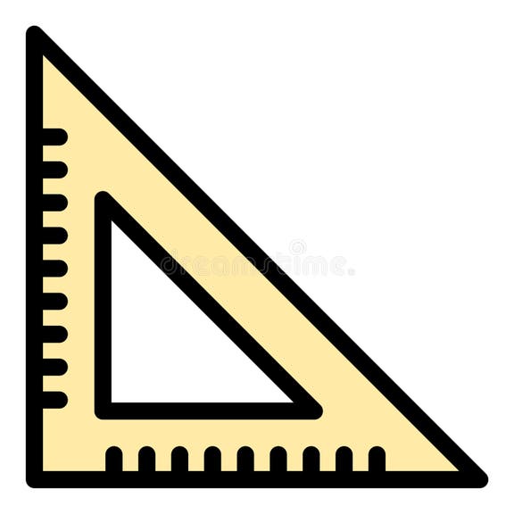 Triangle Ruler Icon Flat Line Style Illustration Representing ...