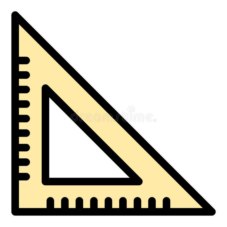 Triangle Ruler Icon Flat Line Style Illustration Representing ...