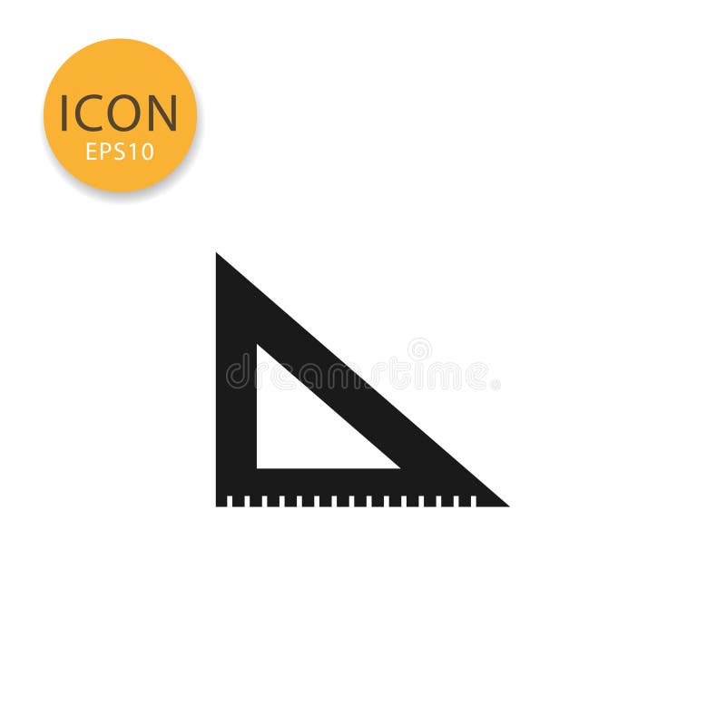 Triangle Ruler Icon Isolated Flat Style. Stock Vector - Illustration of ...