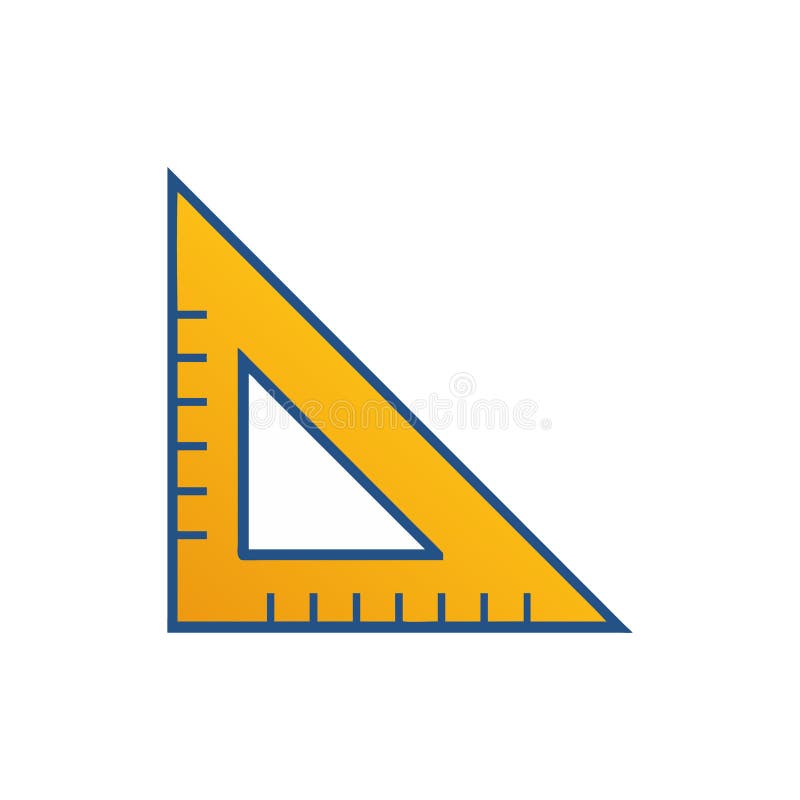 Triangle Ruler Icon for Mathematics Stock Illustration - Illustration ...