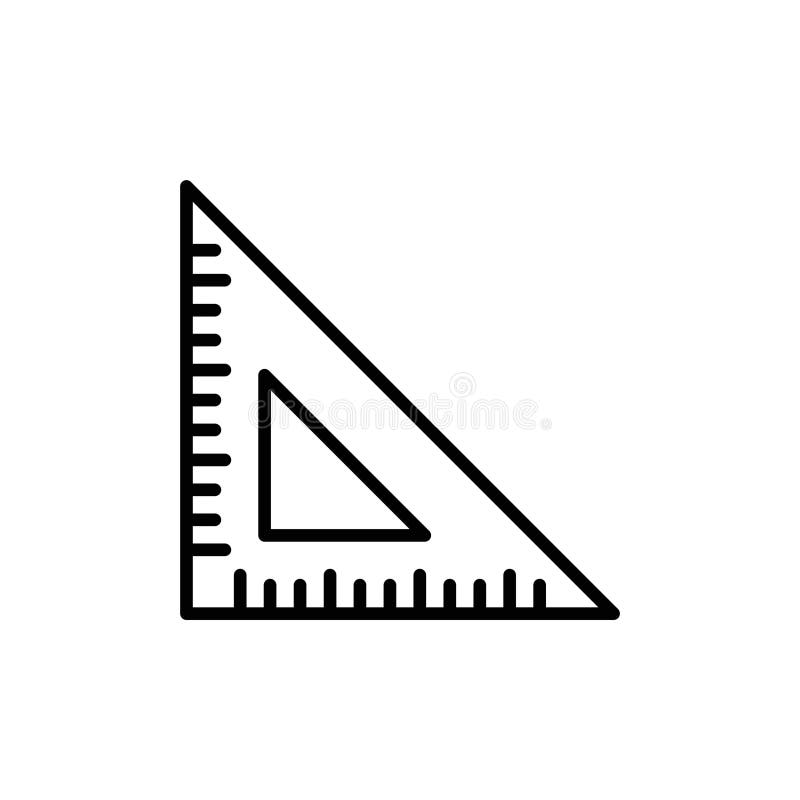 Triangle Ruler Icon for Precision Measurement and Drawing Stock Vector ...