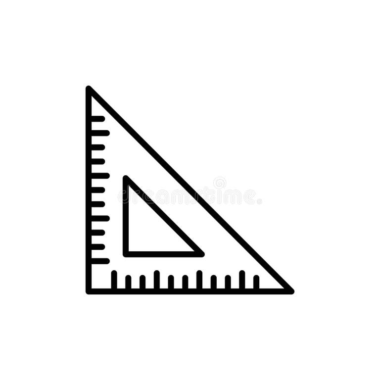 Triangle Ruler Icon for Precision Measurement and Drawing Stock Vector ...
