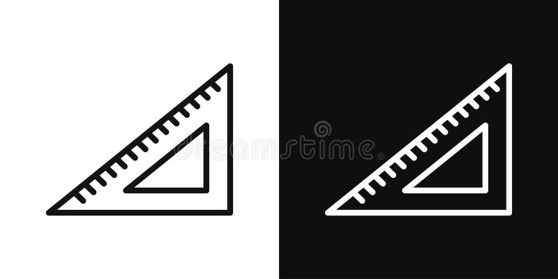 Triangle Ruler Icon Set. Architect Measure Triangle Scale Vector Symbol ...