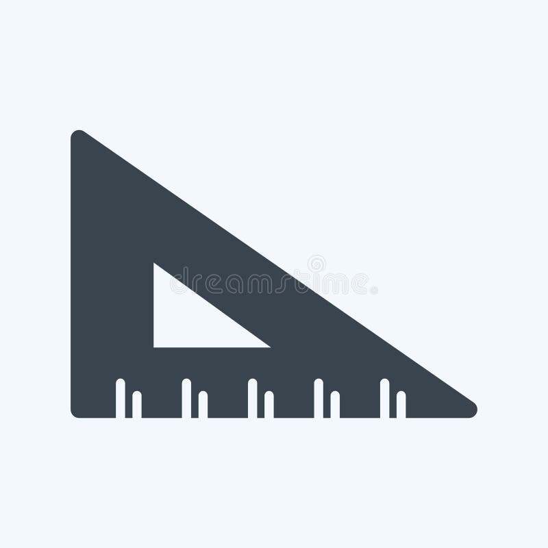 Triangle Ruler Icon in Trendy Glyph Style Isolated on Soft Blue ...