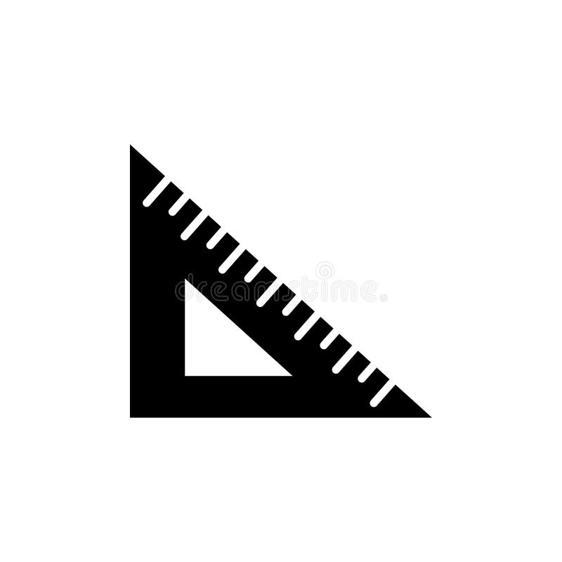 Triangle Ruler Icon Set. Architect Measure Triangle Scale Vector Symbol ...