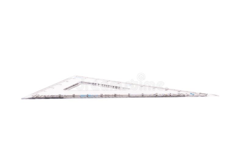 Triangle Ruler Isolated on White Background Stock Photo - Image of ...