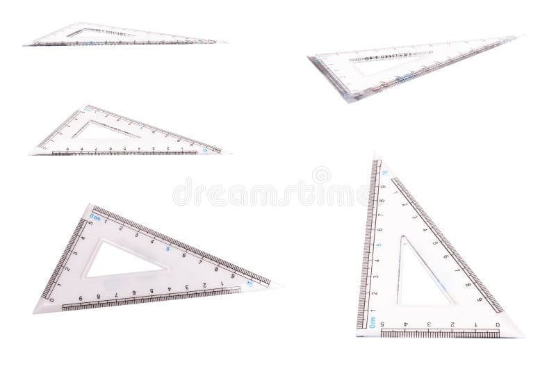 Triangle Ruler Isolated on White Background Stock Photo - Image of ...