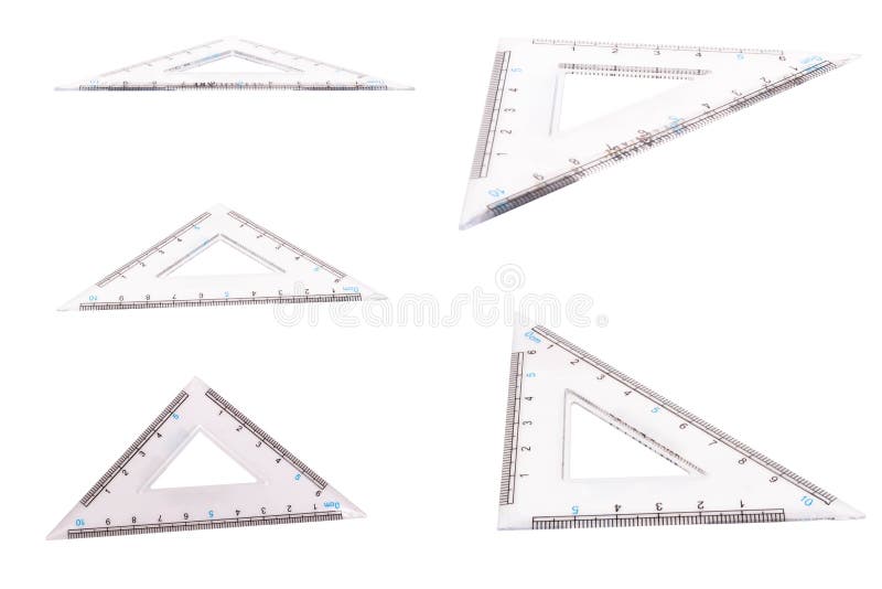 Triangle Ruler Isolated on White Background Stock Photo - Image of ...