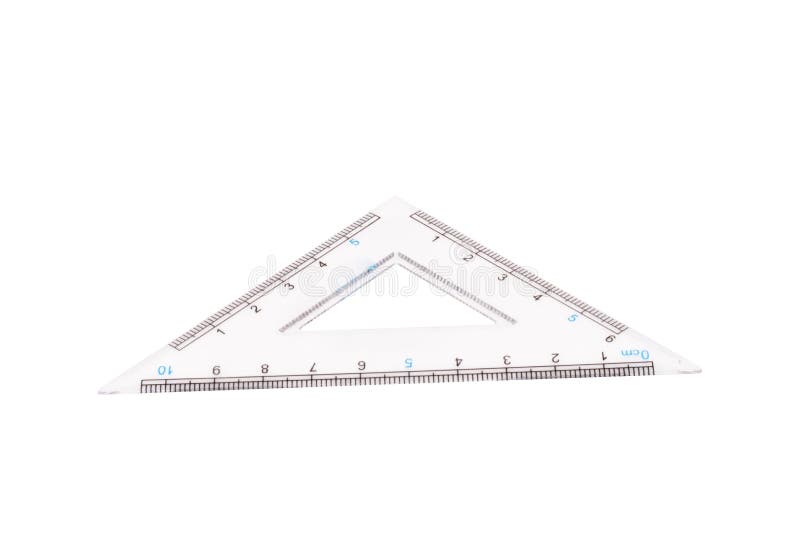 Triangle Ruler Isolated on White Background Stock Photo - Image of ...