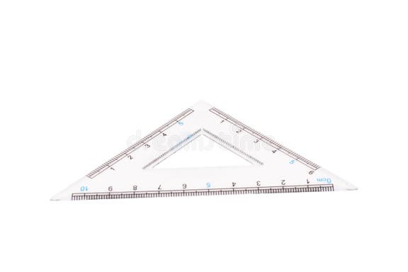Triangle Ruler Isolated on White Background Stock Photo - Image of ...