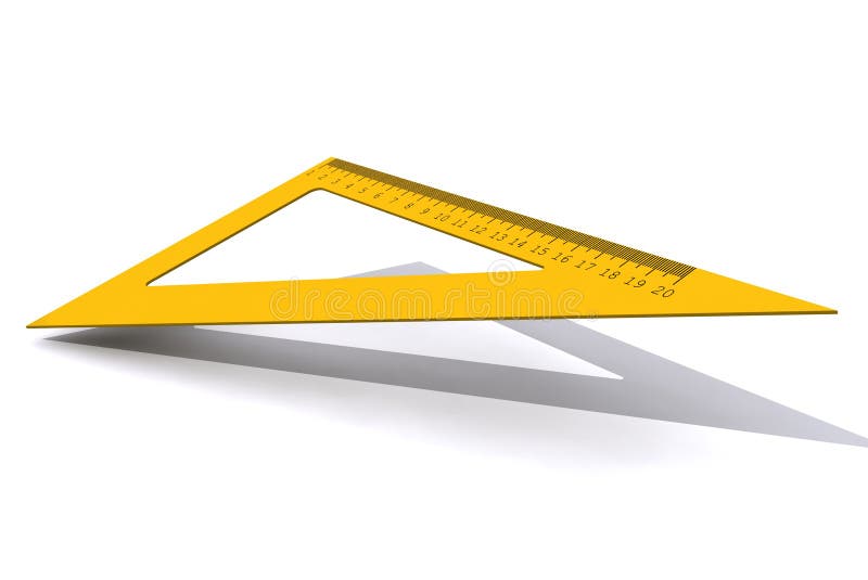 Triangle Ruler Isolated on White Background Stock Illustration ...