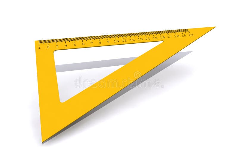 Triangle Ruler Isolated on White Background Stock Illustration ...