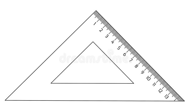 Triangle Ruler Isolated on a White Stock Vector - Illustration of ...