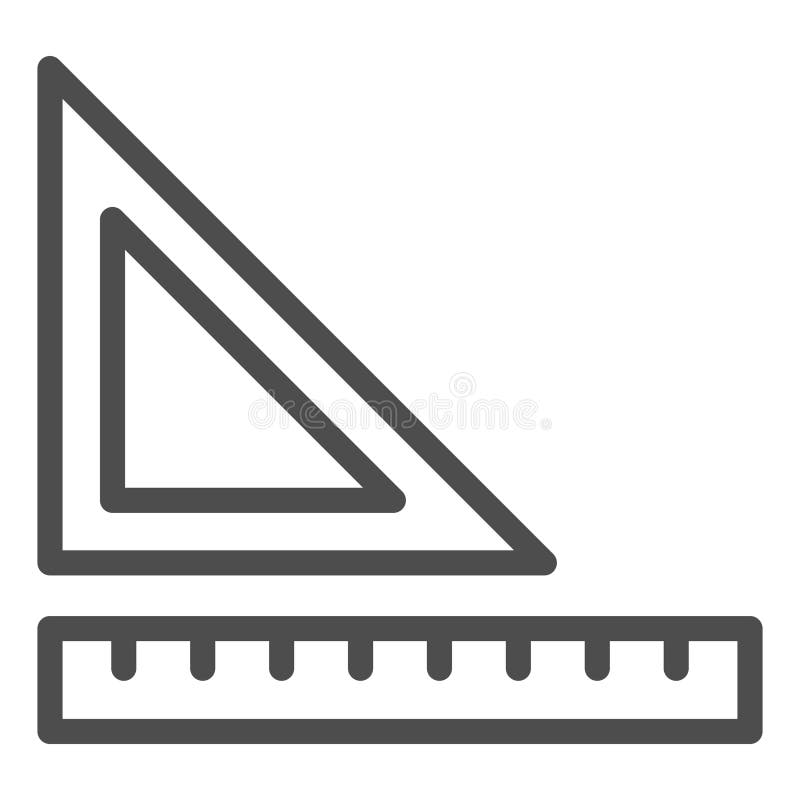 Triangle Ruler Line Icon, Geometry Tool Concept. Vector Graphics Stock ...