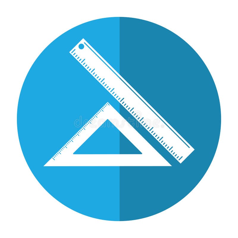 Triangle Ruler Symbol Black and White Stock Vector - Illustration of ...