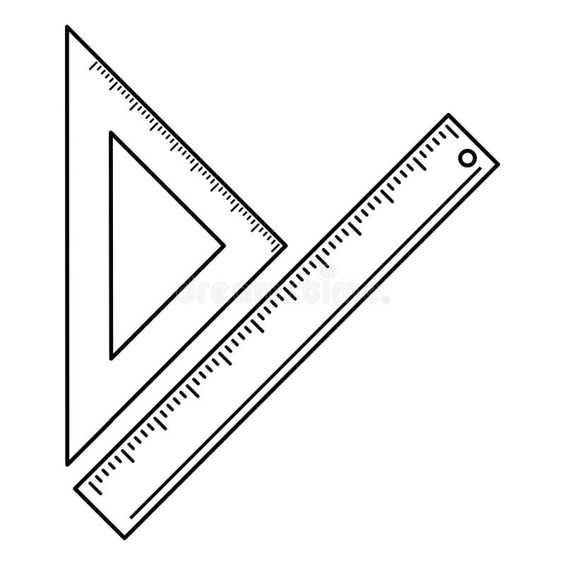 Triangle Ruler Measuring School Thin Line Stock Illustration ...