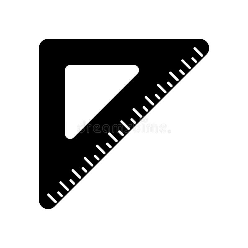 Triangle Ruler Symbol Black and White Stock Vector - Illustration of ...