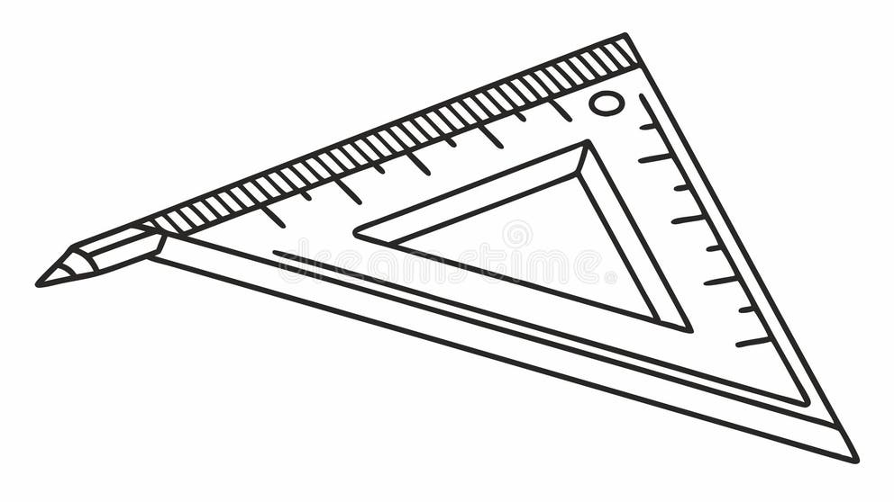 Triangle Ruler Set Square Geometry Drafting Tool Vector Design ...