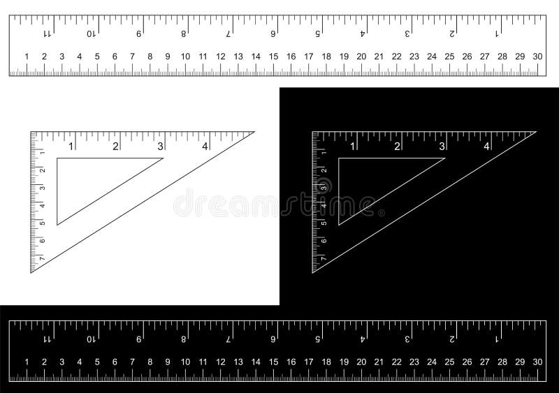 Triangle Ruler Square Set. Plastic School Drafting Drawing Right Angle ...