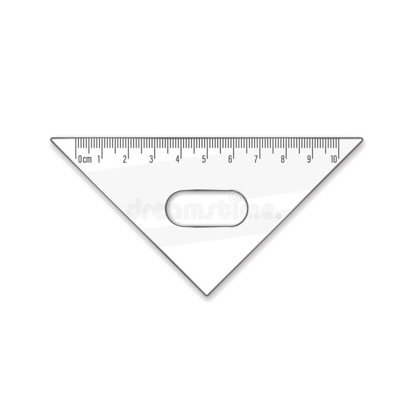 Triangle Ruler Ten Cm. Vector Math Geometry Transparent Plastic School ...
