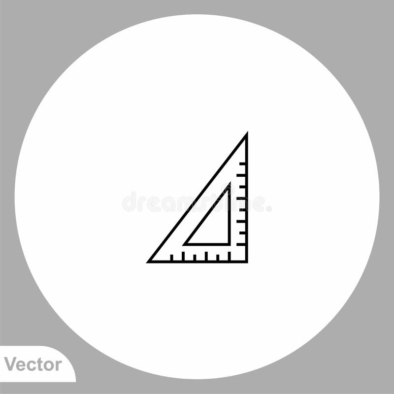 Triangle Ruler Vector Icon Sign Symbol Stock Illustration ...
