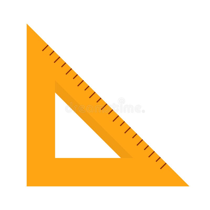 Triangle Ruler Vector Isolated. Yellow Tool, School Stationery Stock ...
