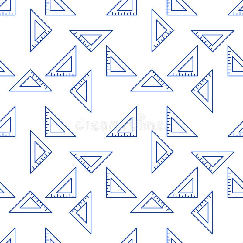 Triangle Ruler Vector Mathematics Tool Concept Line Seamless Pattern ...