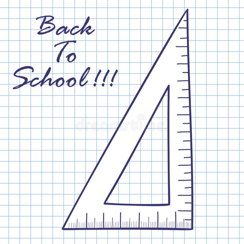 Triangle Scale Tool. School Metal Measure Ruler Stock Vector ...