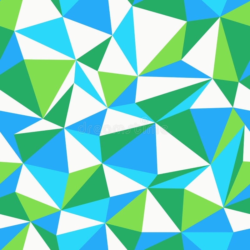 Triangle Seamless Pattern. Green and Blue Color Themed Stock Vector ...