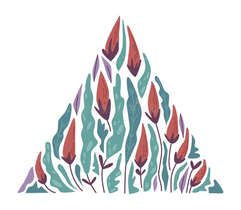 Triangle Shape Abstract Floral Pattern Stock Vector - Illustration of ...