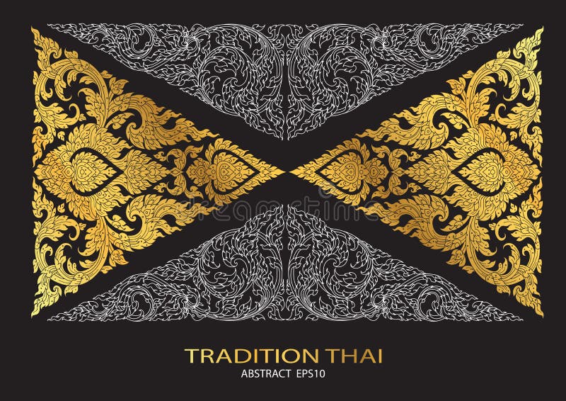 Abstract Line Thai Tradition Pattern Stock Vector - Illustration of ...