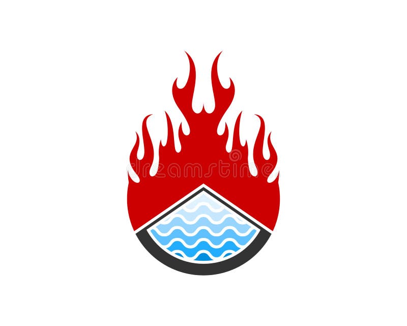 Triangle Shape with Abstract Water and Fire Flames Stock Illustration ...