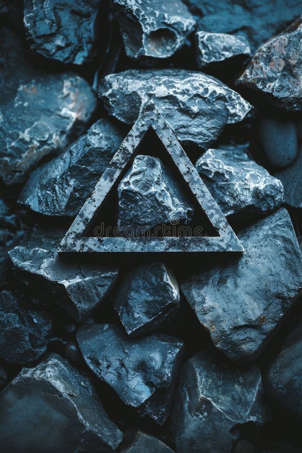 A Triangle Shape Balanced on Top of a Stack of Rocks in an Outdoor ...