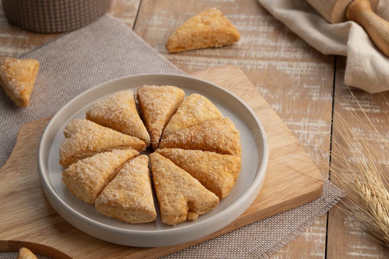Triangle Shape Butter Crispy Pie,Sugar Crisp Pie Stock Image - Image of ...