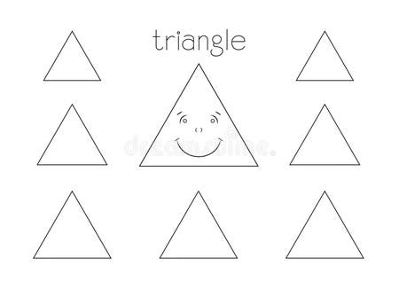 Triangle Shape Coloring Page Stock Illustration - Illustration of easy ...