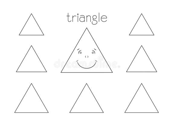 Triangle Shape Coloring Page Stock Illustration - Illustration of easy ...