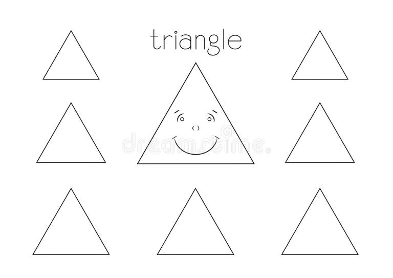 Triangle Shape Coloring Page Stock Illustration - Illustration of easy ...